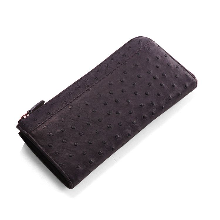 オーストリッチ 長財布 L字ファスナー メンズ 4FA【ネコポスで送料無料】